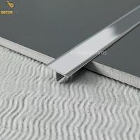 China Chrome 6063 T5 Aluminum Tile Trim T Profile Transition Cover Strip 20mm for sale