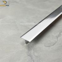 China Chrome 6063 T5 Aluminum Tile Trim T Profile Transition Cover Strip 20mm for sale