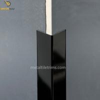 China 25*25 6063 Aluminum Tile Trim Shiny Black L Shape Wall Corner Protective for sale