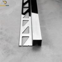 China 10mm Stainless Steel Tile Trim Shiny Silver Metal Edge Border 2.5m Length for sale