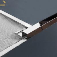 China 10mm Stainless Steel Tile Trim Shiny Silver Metal Edge Border 2.5m Length for sale
