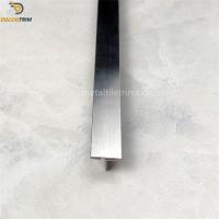 China Brush Silver 201 Stainless Steel T Shaped Tile Edge Trim 2.5m Length 10-30mm Width for sale