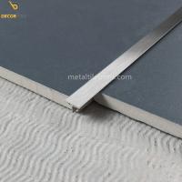 China Brush Silver 201 Stainless Steel T Shaped Tile Edge Trim 2.5m Length 10-30mm Width for sale