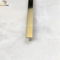 China 10mm Brushed Stainless Steel Tile Trim T Shaped Flooring Edge Decorative Gold for sale