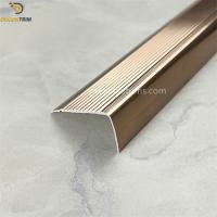 China Shiny Rose Gold 6063 Aluminum L Shape Stair Nose 43x22mm Anti Slip Vinyl Flooring for sale
