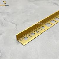 China Gold 12mmx2.5m aluminium tile corner trim Brushed Chrome L Shape for sale