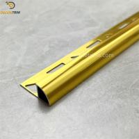 China Aluminum 6063 10mm Round Tile Metal Edge Trim Outside Corner 2.6m for sale