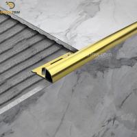 China Aluminum 6063 10mm Round Tile Metal Edge Trim Outside Corner 2.6m for sale