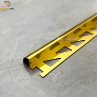 China Aluminum 6063 10mm Round Tile Metal Edge Trim Outside Corner 2.6m for sale