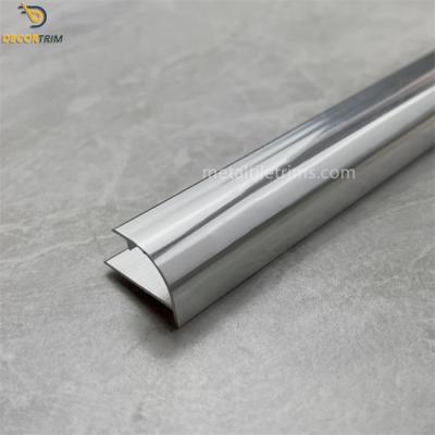 China Round External Corner Metal Edge Trim Aluminum Tile Transition Strip for sale