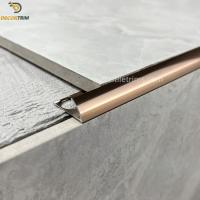 China Aluminum Tile Edge Trim Curved Outside Corner 8mm 10mm 12mm 24mm Width for sale