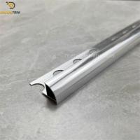 China Round Edge Closed Aluminum Tile Edging Strip 2.6m 6063 Anodized for sale