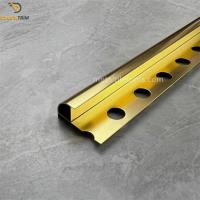 China Gold Aluminum 6063 Tile Trim Round Shape Metal Edging Decoration 2.4m Length 0.9mm Thickness for sale