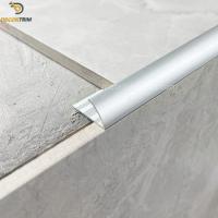 China Round Chrome Metal Tile Edge Trim Aluminum Alloy 6063 Finishing 2.4m Length 24mm Width for sale