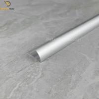 China Round Chrome Metal Tile Edge Trim Aluminum Alloy 6063 Finishing 2.4m Length 24mm Width for sale
