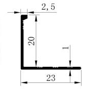 China 20mmx23mm L Shape Metal Tile Trim Corner Aluminum Tile Edge Trim for sale