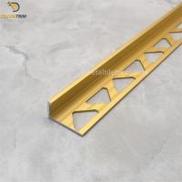 China Custom Aluminum L-Shape Tile Edge Trim 23mm Width 10mm Height with Punching Holes for sale