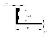 China 12mm L Shape Metal Tile Trim Aluminum Wall Tile Trim Edging for sale