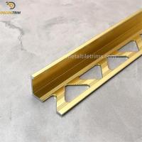 China 12.5mm x 23mm Aluminum L-Shape Tile Trim Edge Gold Color 2.5m Length for sale