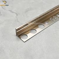 China Aluminum Tile Trim L Edge Gold 12.2mm x 2.5m 6063 T5 for sale