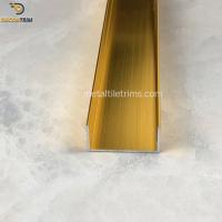 China Aluminum 6063 T5 U Channel Strip Gold Ceramic Edge Trim 2.5m Length for sale