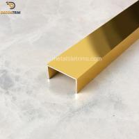China Aluminum 6063 T5 U Channel Strip Gold Ceramic Edge Trim 2.5m Length for sale