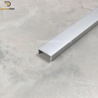 China Aluminum 6063 T5 U Channel Strip 8mm x 20mm x 1mm Tile Edging Trim 2m Length for sale