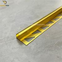 China Aluminum Border Tile Trim Decorative Metal Strip YJ-035 24mm Width Square Edge Molding for sale