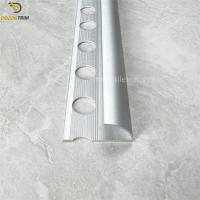 China Aluminum Tile Trim 12.5mm Round Edge Alloy 6063 T5 Matt Silver 32mm Width for sale