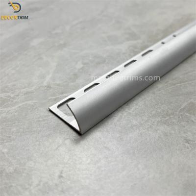 China Round Open Tile Trim Matt Gold 2.5m Bullnose Quad Aluminium Edge Strip for sale