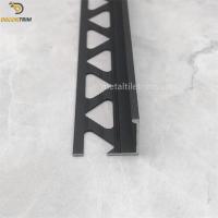 China Aluminum Tile Trim Transition Black 22mm Width 1mm Thickness Metal Edge Strip for sale