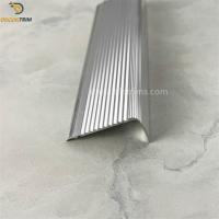 China Aluminum Stair Nosing Tile Trim 2.5m Length with Groove Anodized Silver for sale