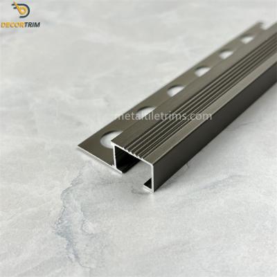 China Aluminum Stair Tread Nose Tile Trim Corner YJ-020 12.6mm 3m Length for sale