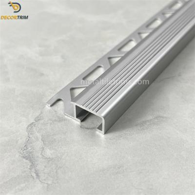 China 10.4mm×37mm Tile Edging Profile Stair Nosing Tile Trim Aluninmun for sale