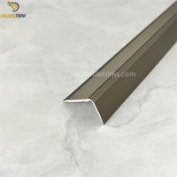 China Aluminum 6063 T5 Stair Nosing Tile Trim 0.8mm Chrome Finish Protective Edge for sale