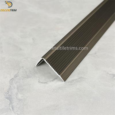 China Aluminum 6063 T5 Stair Nosing Tile Trim 0.8mm Chrome Finish Protective Edge for sale