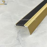 China Aluminum Stair Nose Corner Trim Tile Edge Protector 1.1mm Matte Gold 50pcs for sale