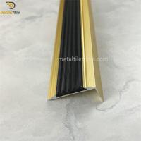 China Aluminum Stair Nose Corner Trim Tile Edge Protector 1.1mm Matte Gold 50pcs for sale