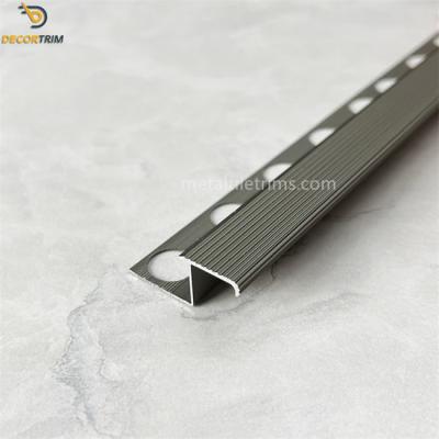China Aluminum Tile Corner Trim 13.3x34mm Edge Decoration for Ceramic Flooring 2.2m Length for sale