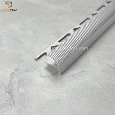 China Tile Trim 9.97mm Silver Tile stair Profile With Triangle Punching for sale