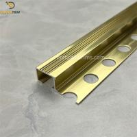 China Aluminum Stair Nosing Tile Trim 9.9mm Bullnose Profile 1.1mm Thickness for sale
