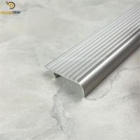 China Aluminum Stair Nosing Tile Trim 2.5m 3m Length Silver Stair Protector 1.1mm for sale