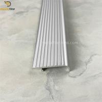 China Aluminum Stair Nosing Tile Trim 2.5m 3m Length Silver Stair Protector 1.1mm for sale