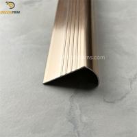 China Aluminum Stair Nosing Tile Trim 1.1mm Coffee Color for Stair Edge Protection for sale