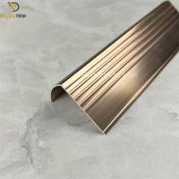 China Aluminum Stair Nosing Tile Trim 1.1mm Coffee Color for Stair Edge Protection for sale