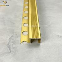 China Aluminum Stair Nosing Tile Trim 12.96mm Matte Gold for Floor Edging for sale