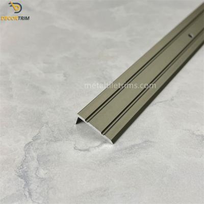 China Aluminum Tile Edge Trim Stair Nosing 2mm Profile Thickness Anti Slip Floor Edging Strip for sale