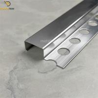 China Bright Silver Aluminium Tile Trim Thickness 0.8mm Strip Tile Trim for sale