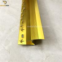 China Z Shaped Tile Trim Gold Carpet Transition Strip 7.7mm Height Aluminum 2.5m for sale