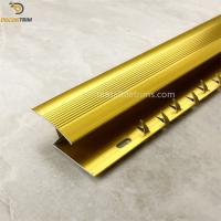 China Z Shaped Tile Trim Gold Carpet Transition Strip 7.7mm Height Aluminum 2.5m for sale